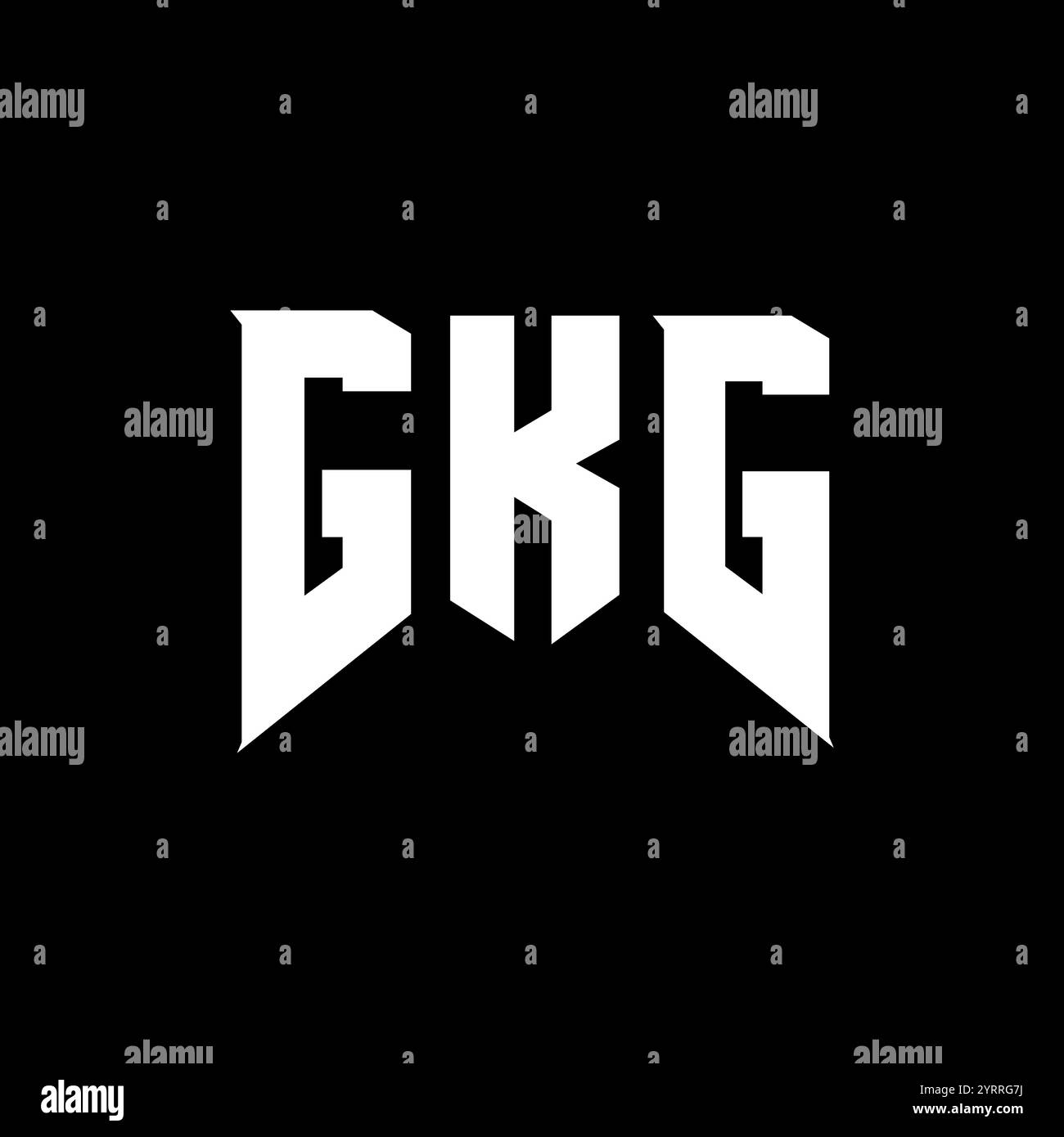 GKG letter logo design for technology company. GKG logo design black and white color combination ...