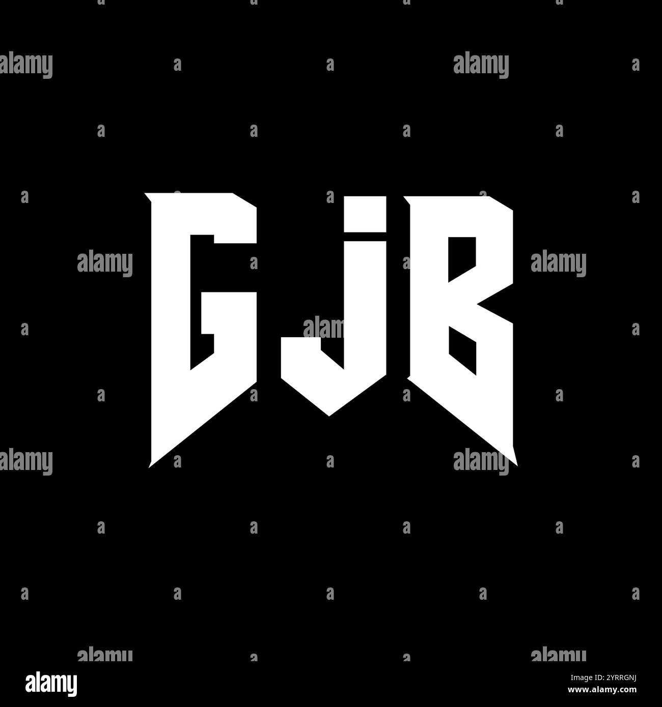 GJB letter logo design for technology company. GJB logo design black and white color combination ...