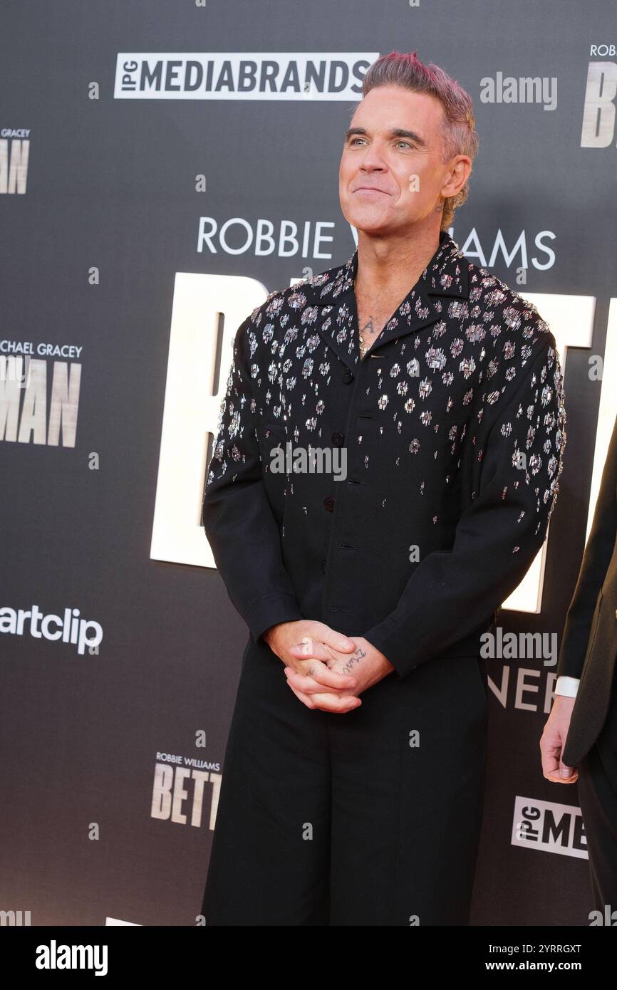 Singer Robbie Williams attends the 'Better Man' premiere at the Capitol ...