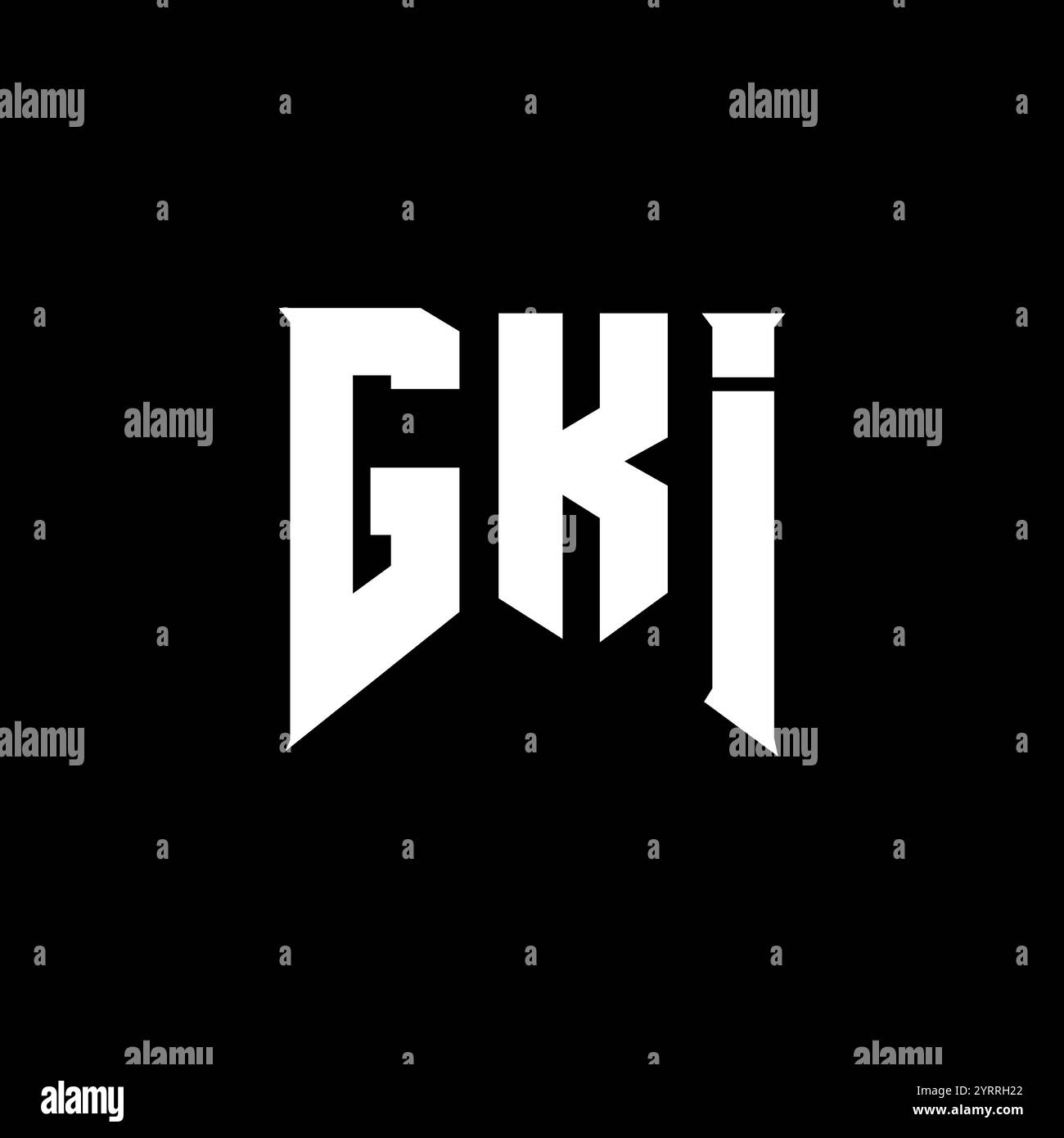 GKI letter logo design for technology company. GKI logo design black and white color combination ...