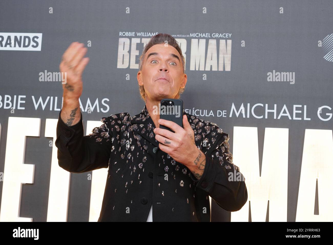 Singer Robbie Williams attends the 'Better Man' premiere at the Capitol ...
