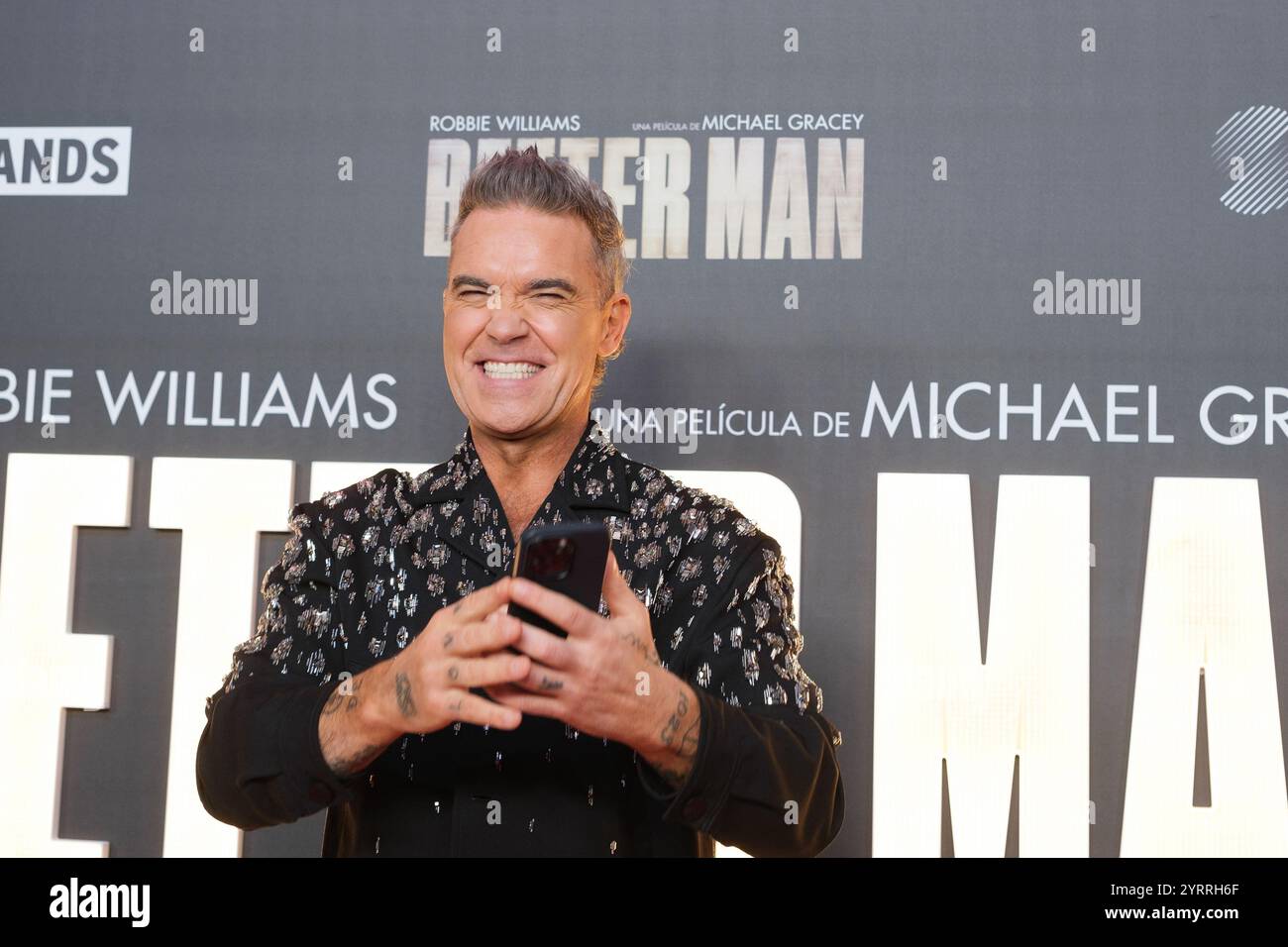 Singer Robbie Williams attends the 'Better Man' premiere at the Capitol ...