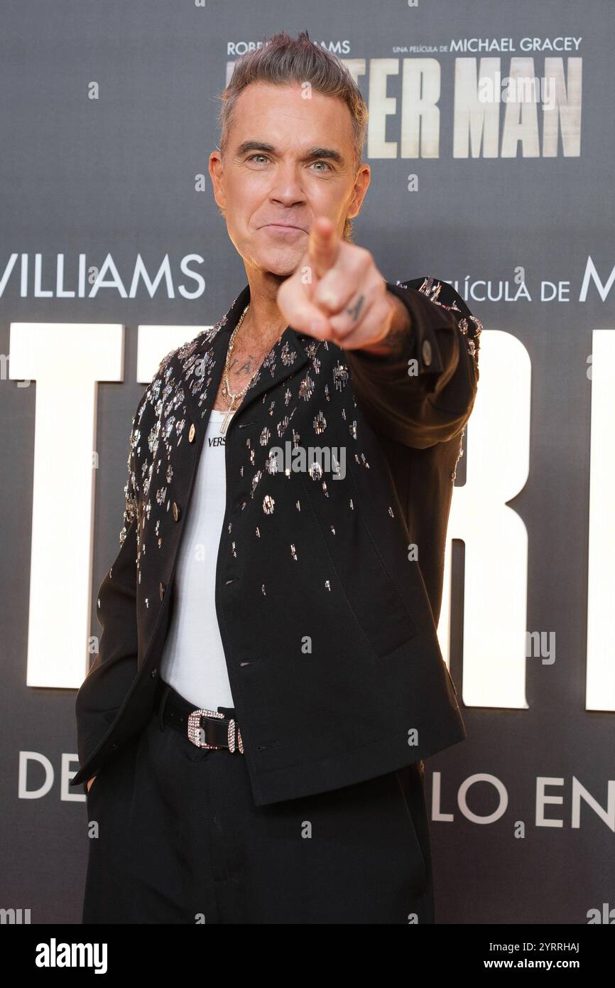 Singer Robbie Williams attends the 'Better Man' premiere at the Capitol ...