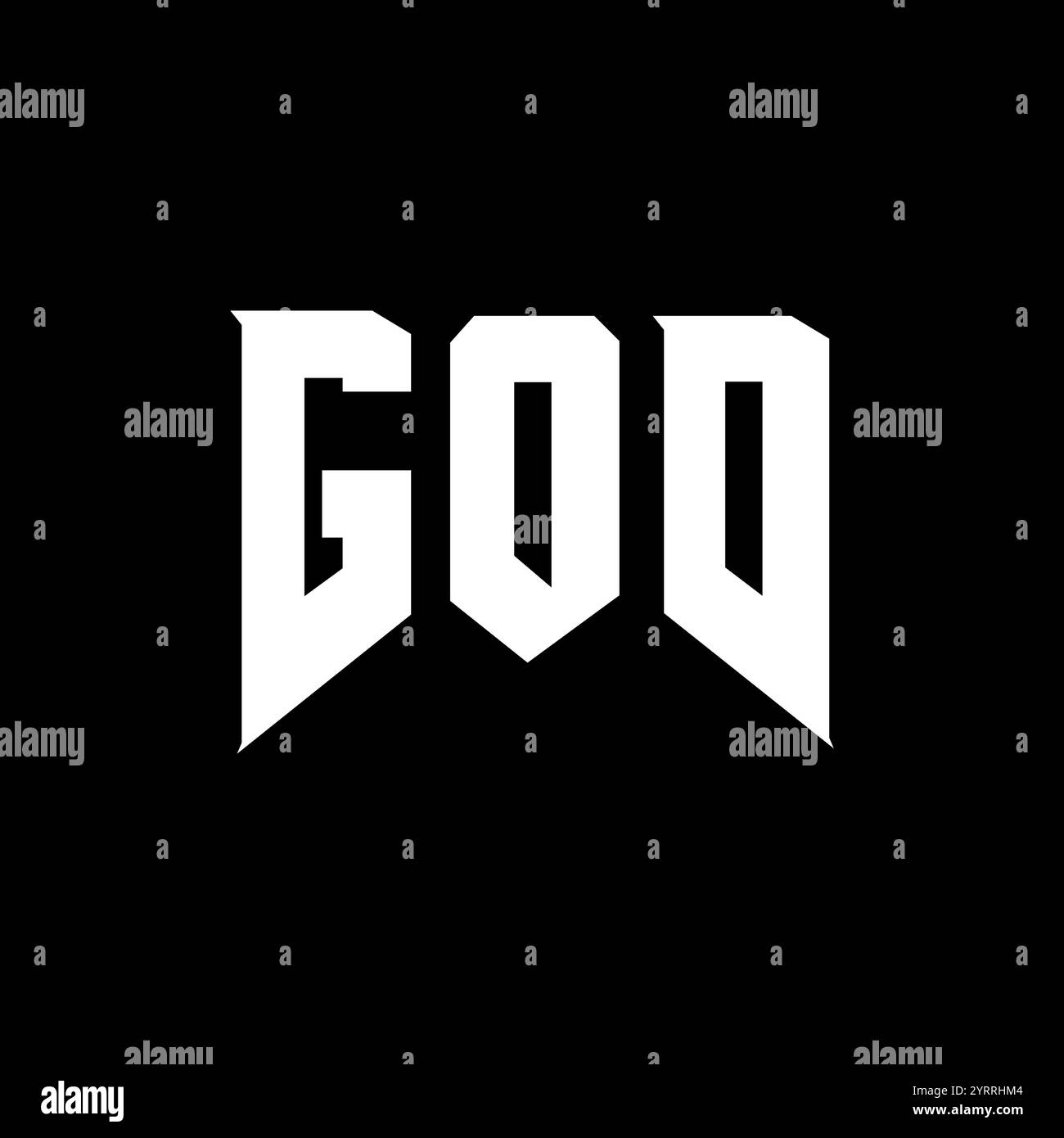 GOD letter logo design for technology company. GOD logo design black ...