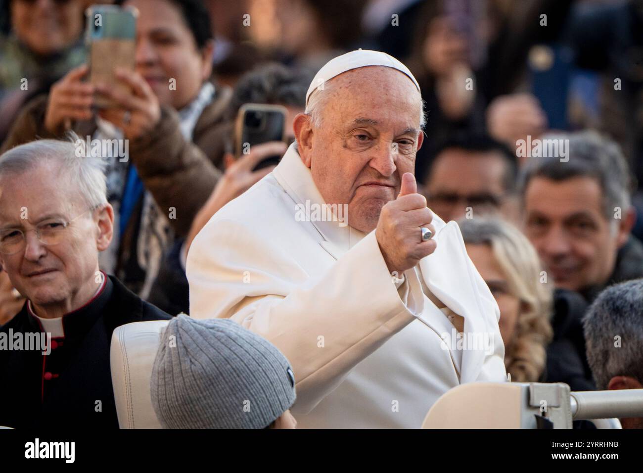 Pope Francis arrives in St. Peter's Square for his traditional ...