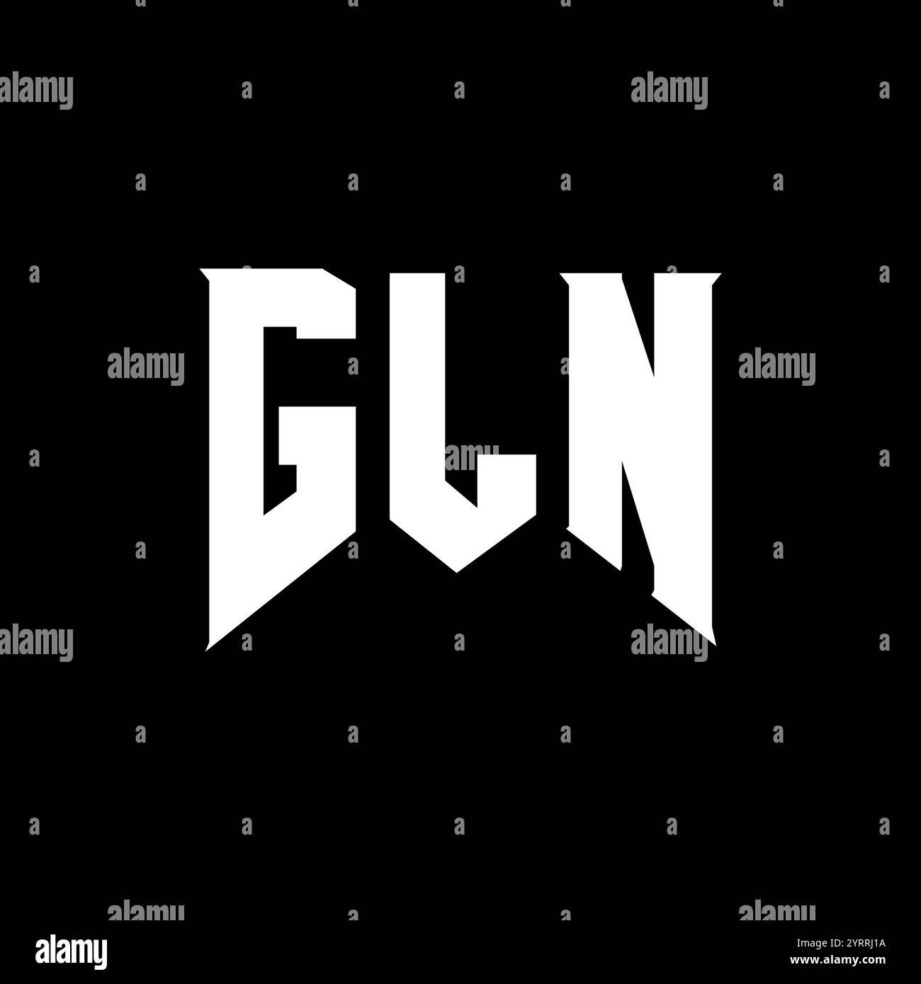 GLN letter logo design for technology company. GLN logo design black and white color combination ...