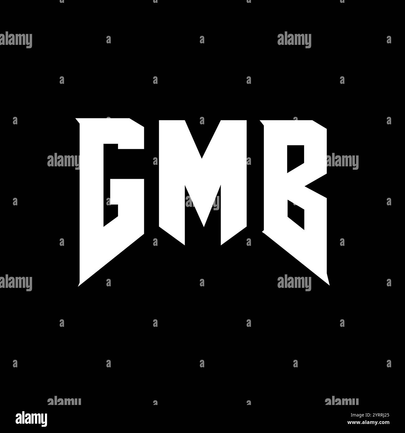 GMB letter logo design for technology company. GMB logo design black ...
