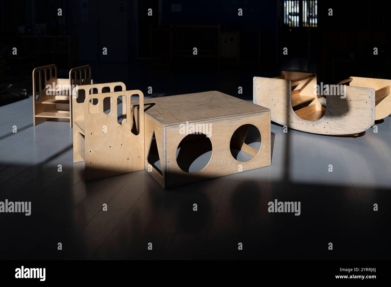 Interior of the "Cobi" kindergarten, where the children of the ...