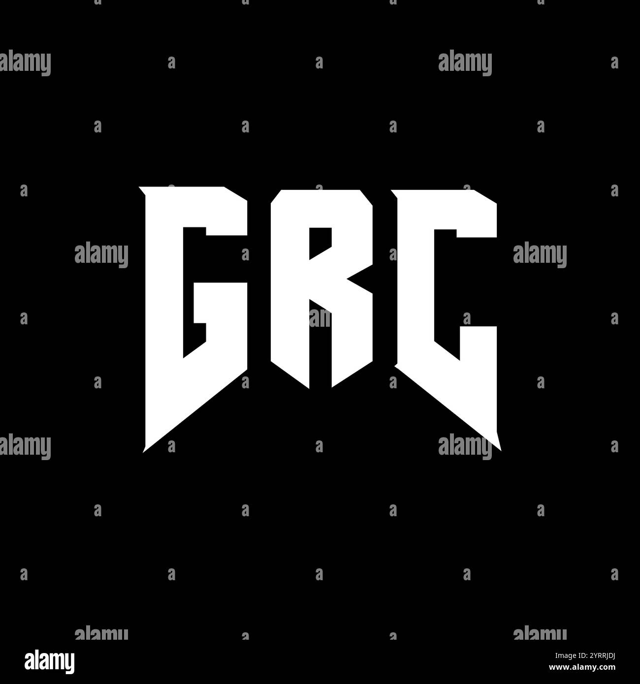 GRC letter logo design for technology company. GRC logo design black and white color combination ...