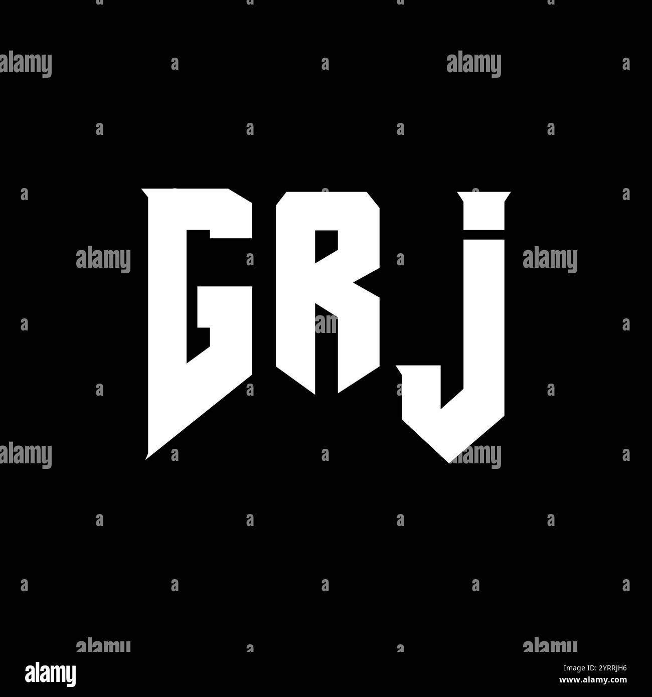 GRJ letter logo design for technology company. GRJ logo design black ...