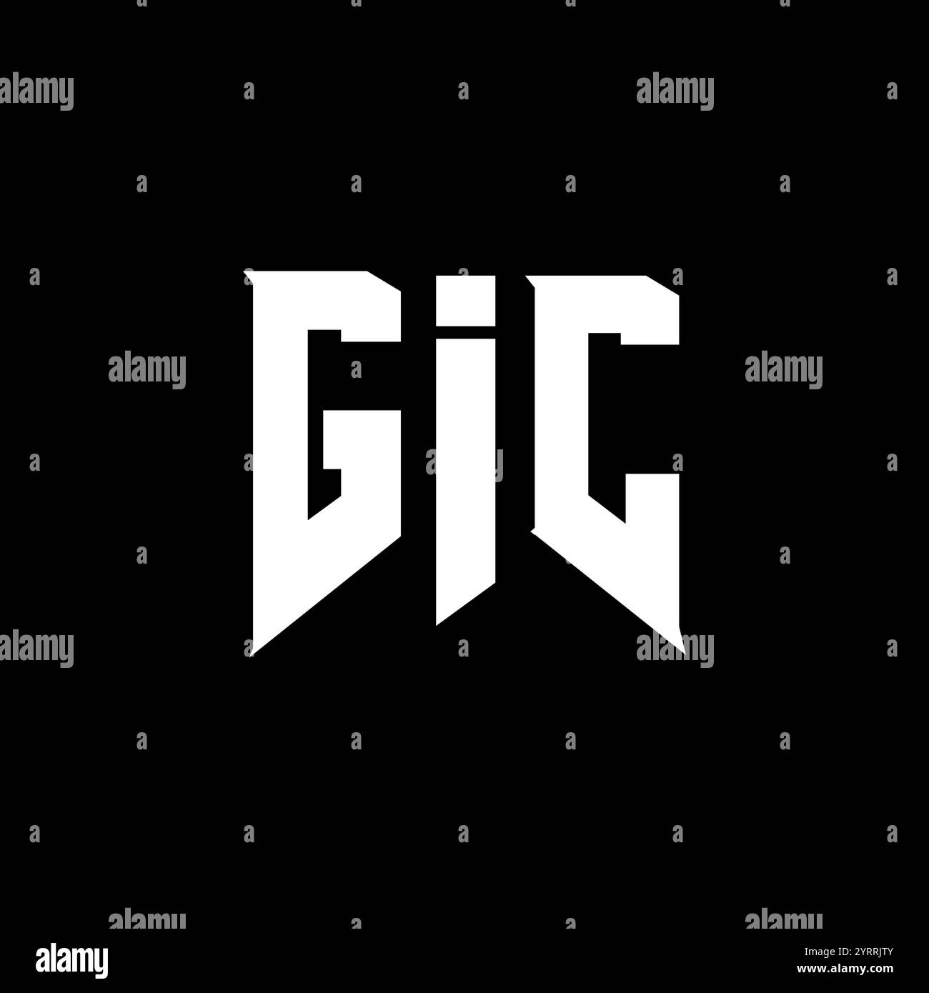 GIC letter logo design for technology company. GIC logo design black and white color combination ...