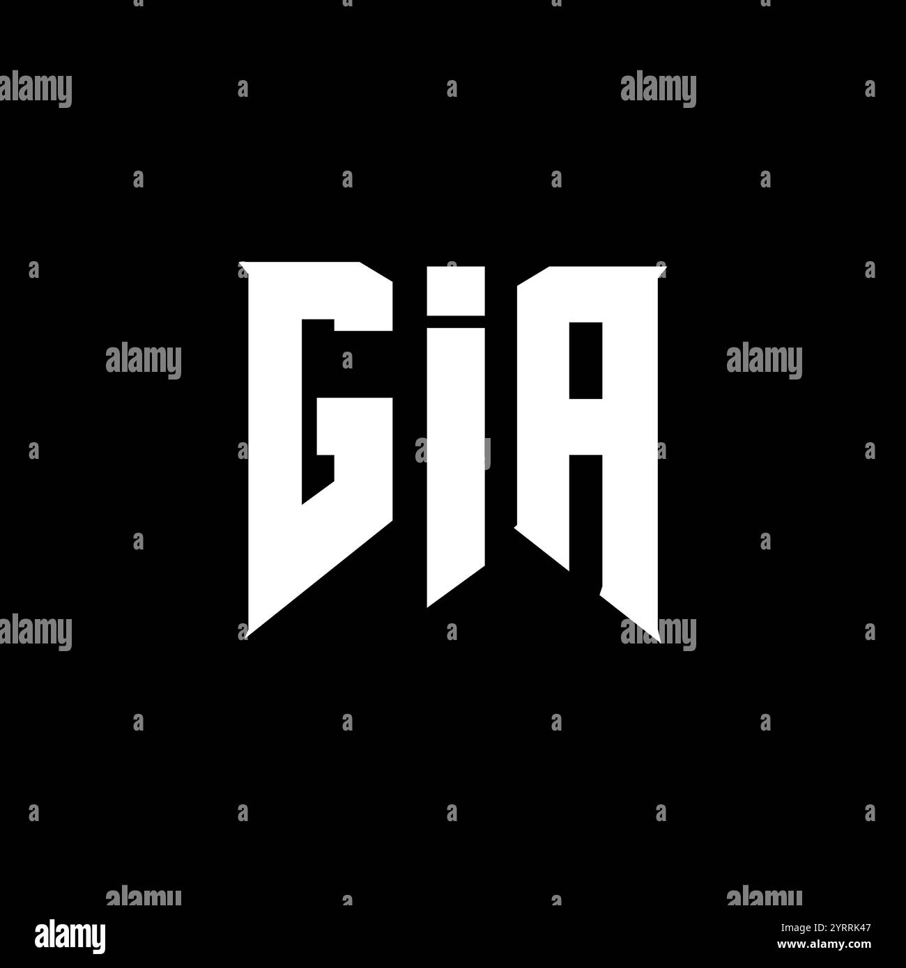 GIA letter logo design for technology company. GIA logo design black ...