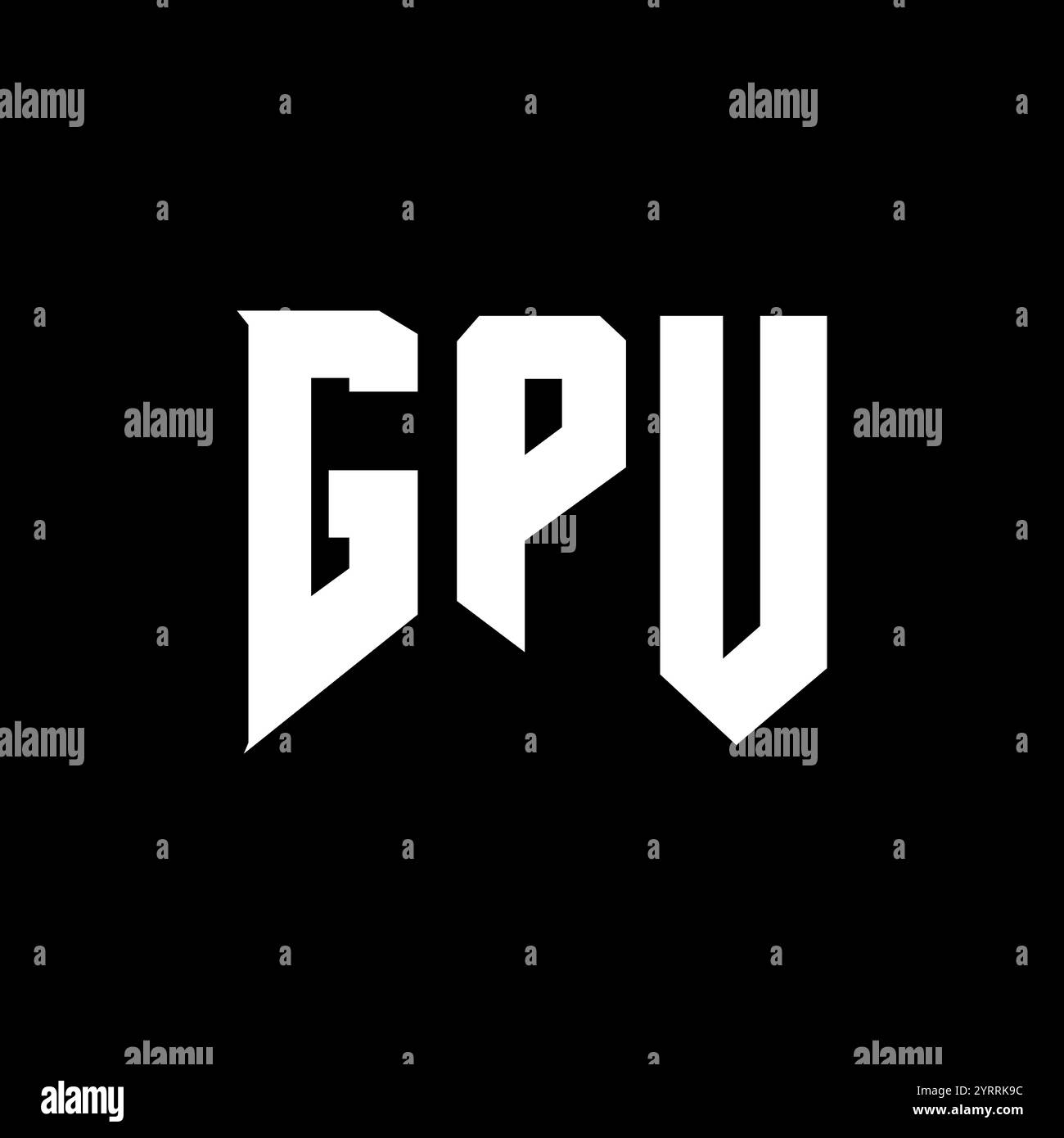 GPU letter logo design for technology company. GPU logo design black ...