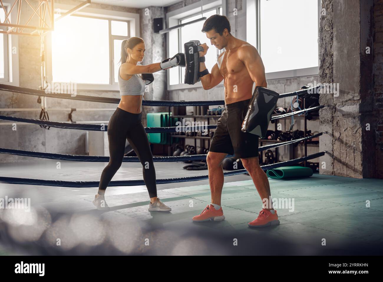 An Intense and Challenging Boxing Training Session in a Modern and ...