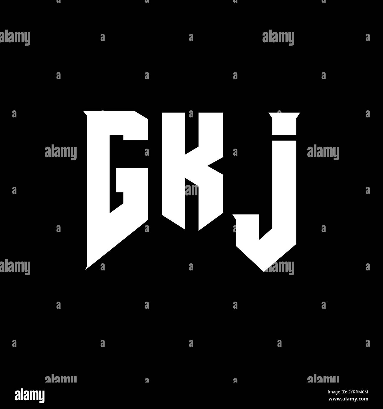 GKJ letter logo design for technology company. GKJ logo design black ...