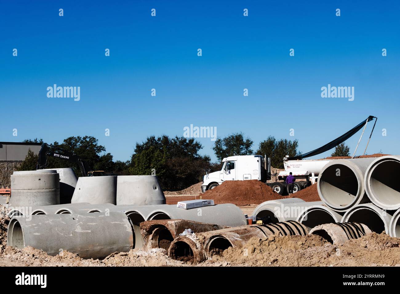 Delivery of Sewer Concrete Pipe Stock Photo - Alamy