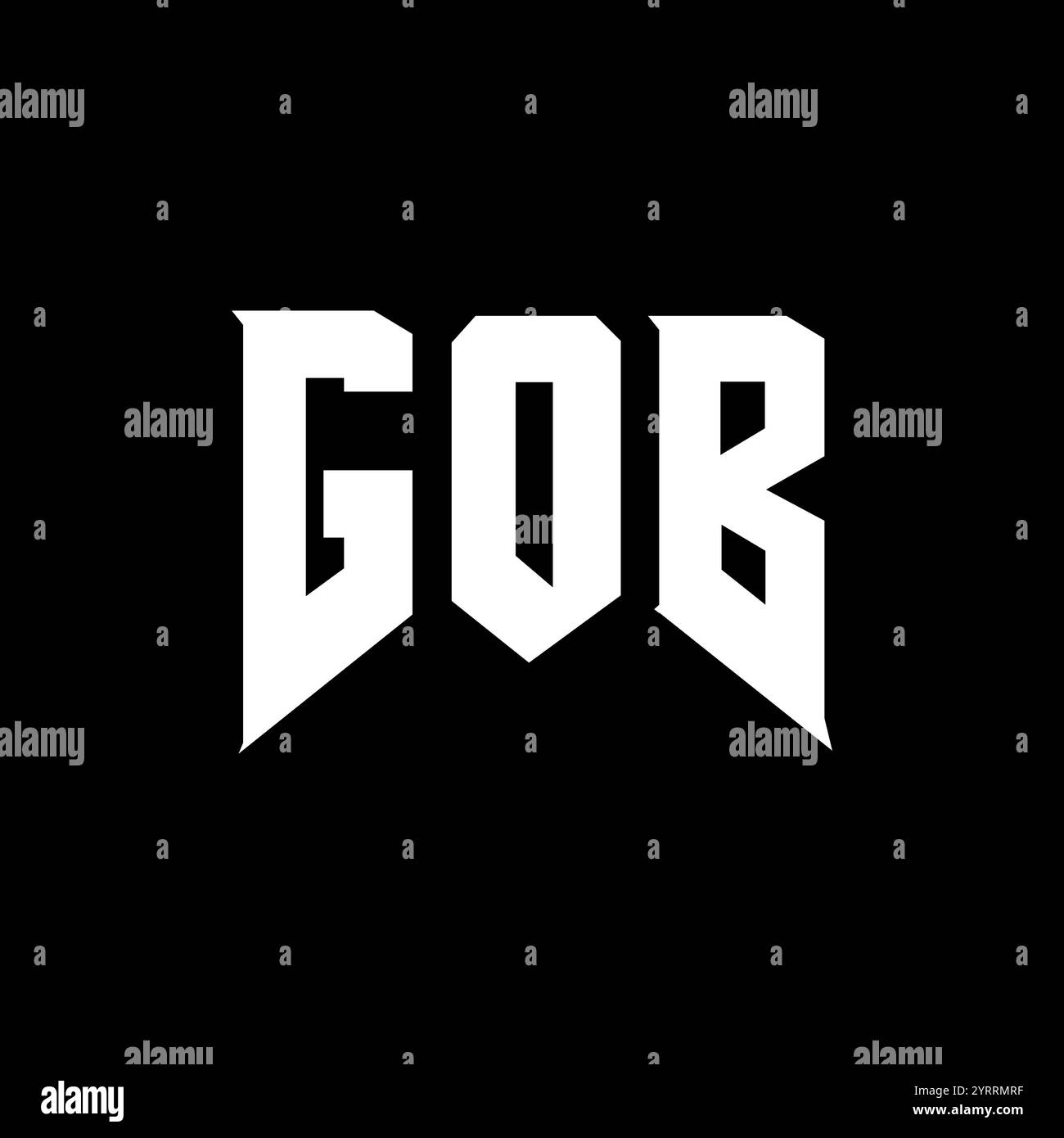 GOB letter logo design for technology company. GOB logo design black and white color combination ...