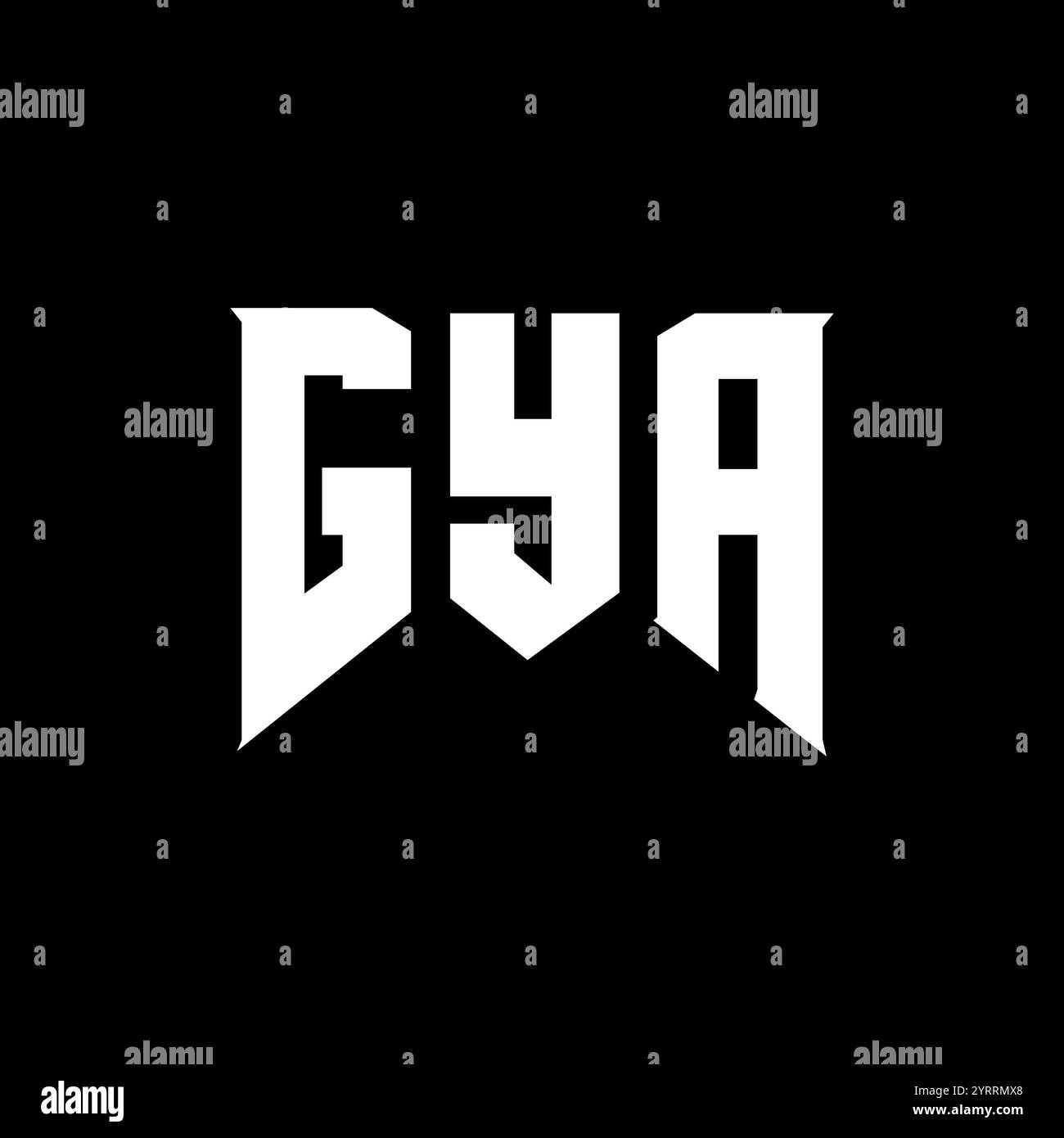 GYA letter logo design for technology company. GYA logo design black ...
