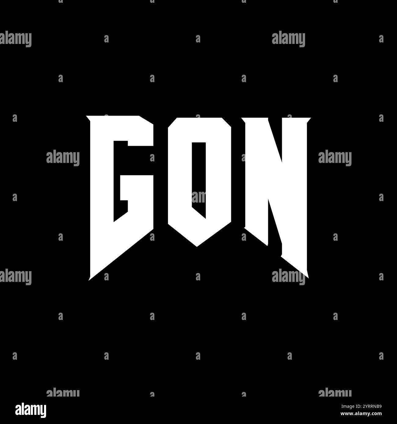 GON letter logo design for technology company. GON logo design black ...