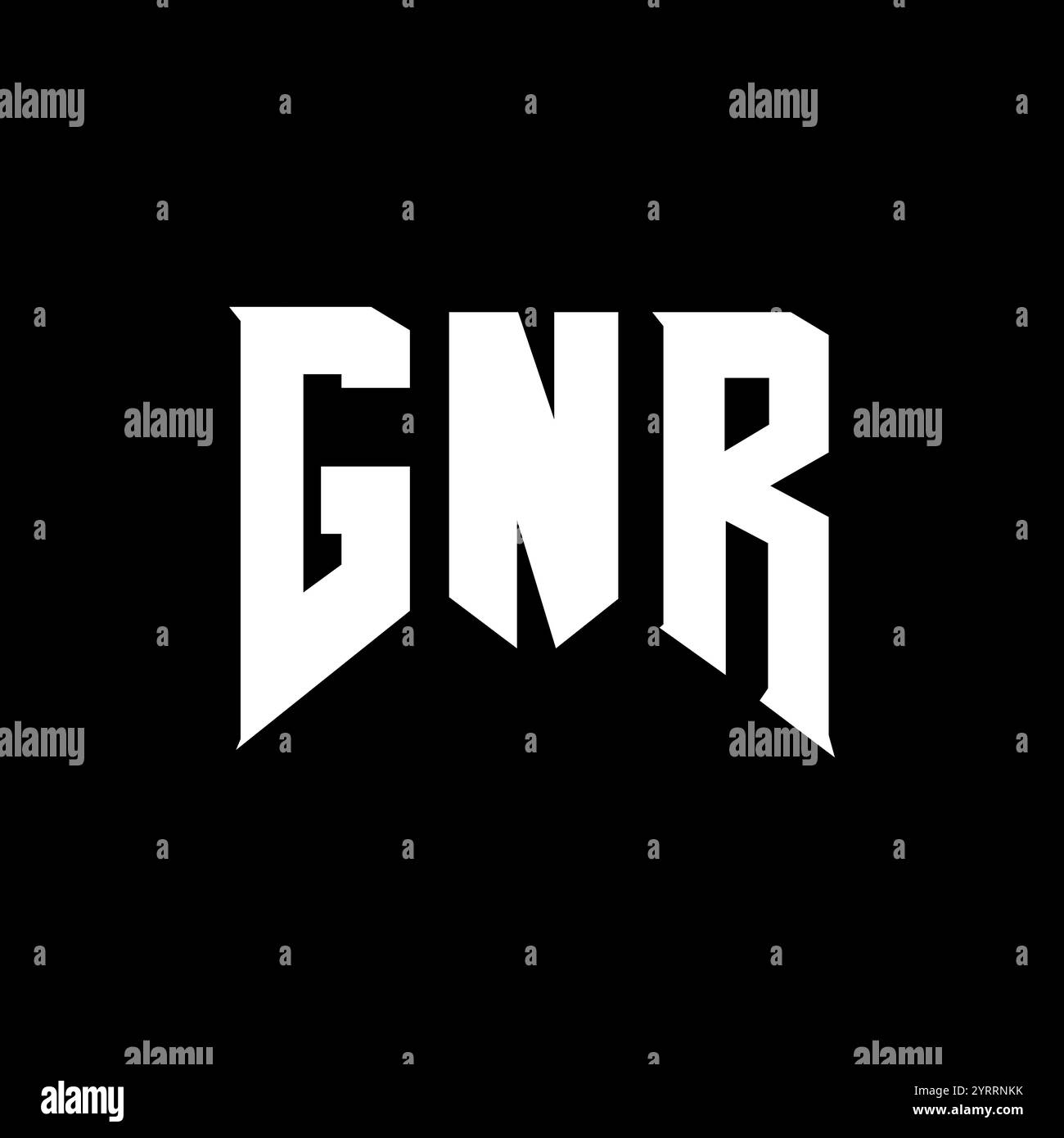 GNR letter logo design for technology company. GNR logo design black and white color combination ...