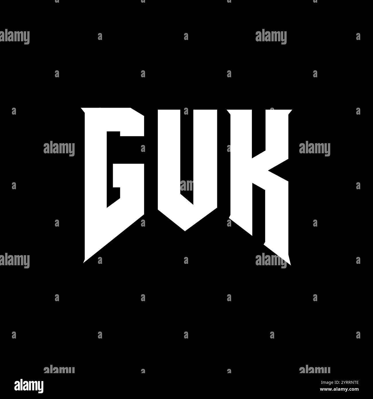 GUK letter logo design for technology company. GUK logo design black ...