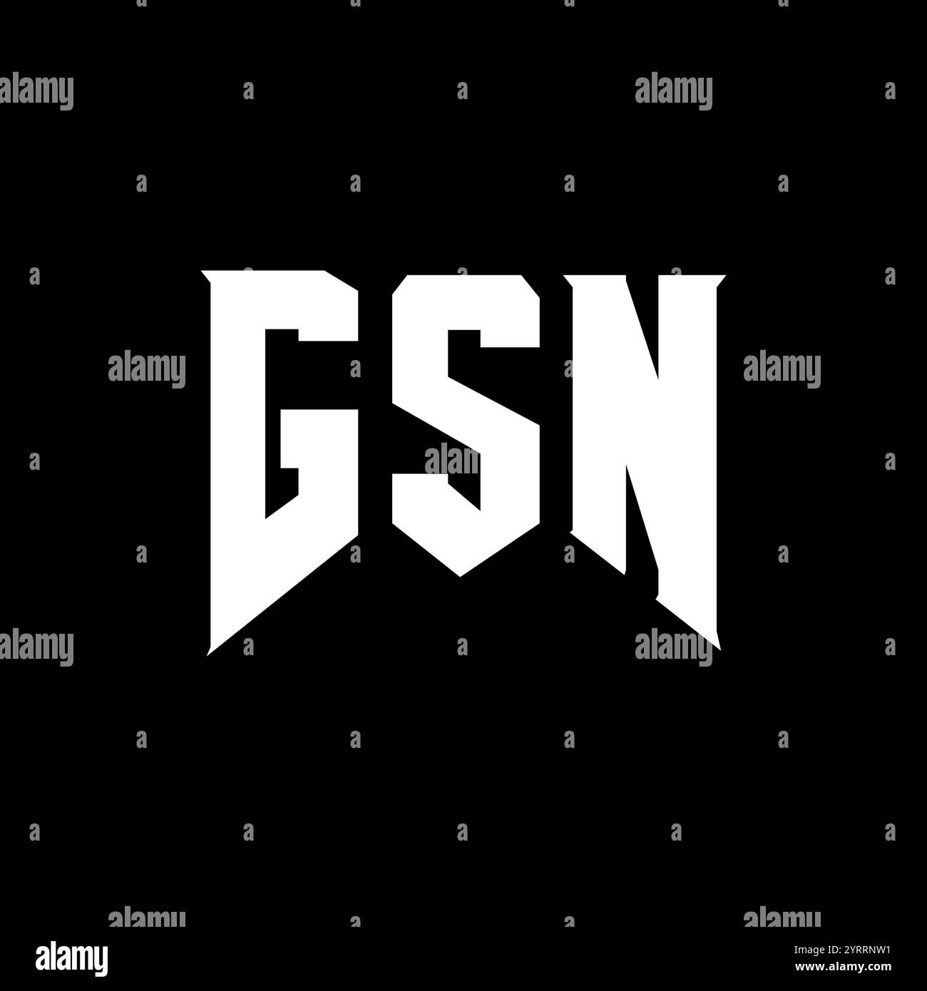 GSN letter logo design for technology company. GSN logo design black and white color combination ...