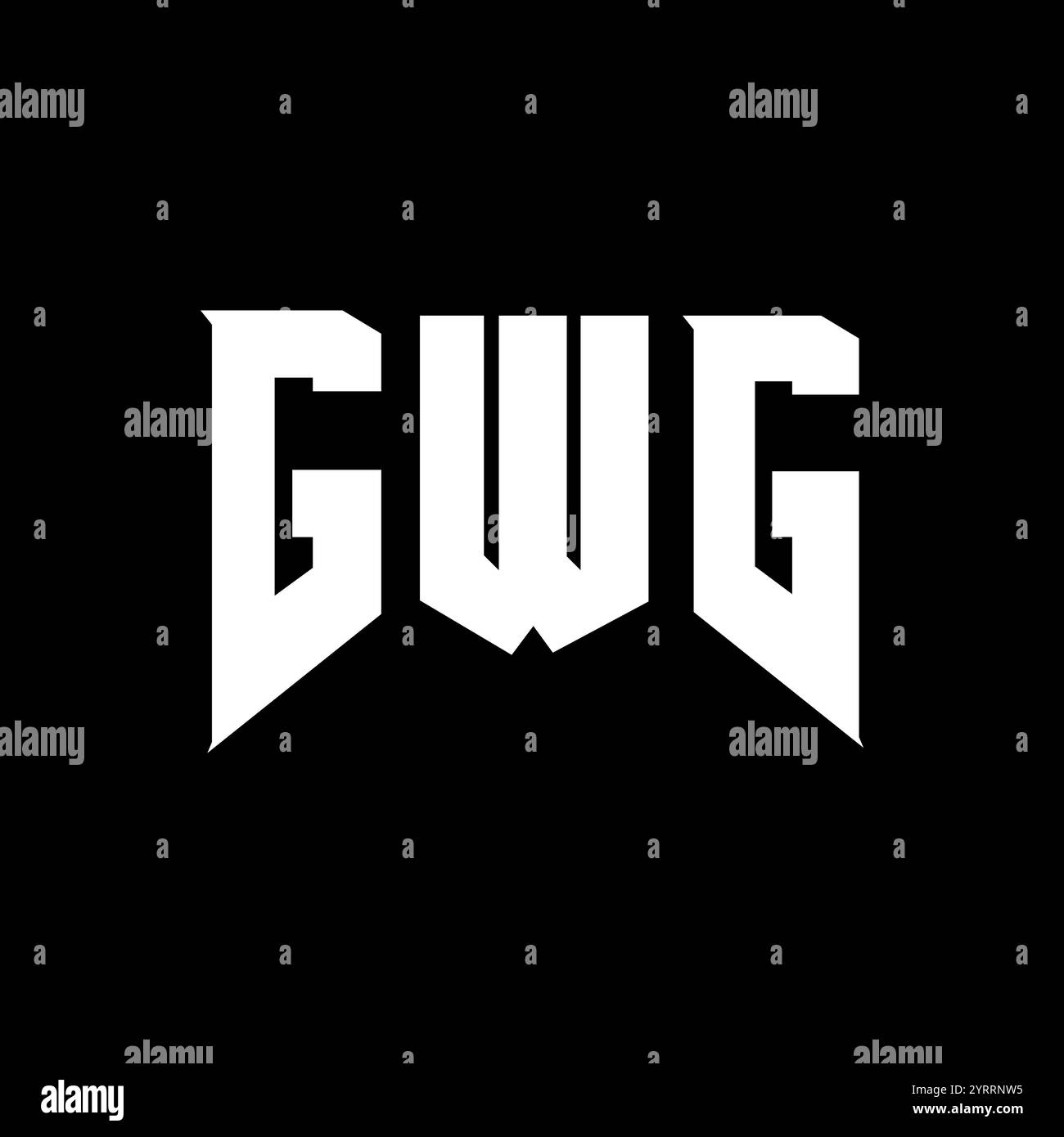 GWG letter logo design for technology company. GWG logo design black and white color combination ...