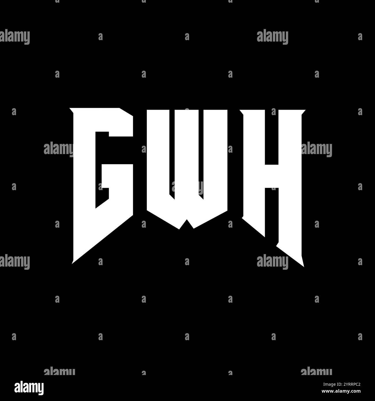 GWH letter logo design for technology company. GWH logo design black and white color combination ...