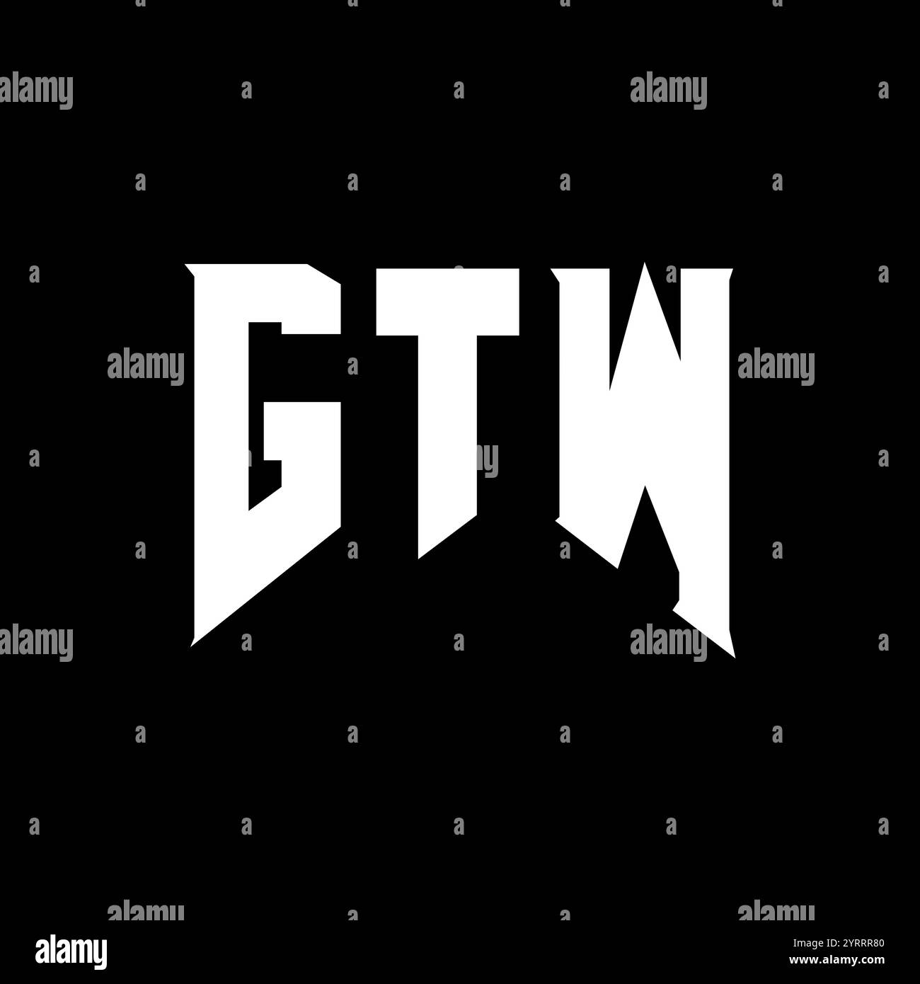 GTW letter logo design for technology company. GTW logo design black and white color combination ...