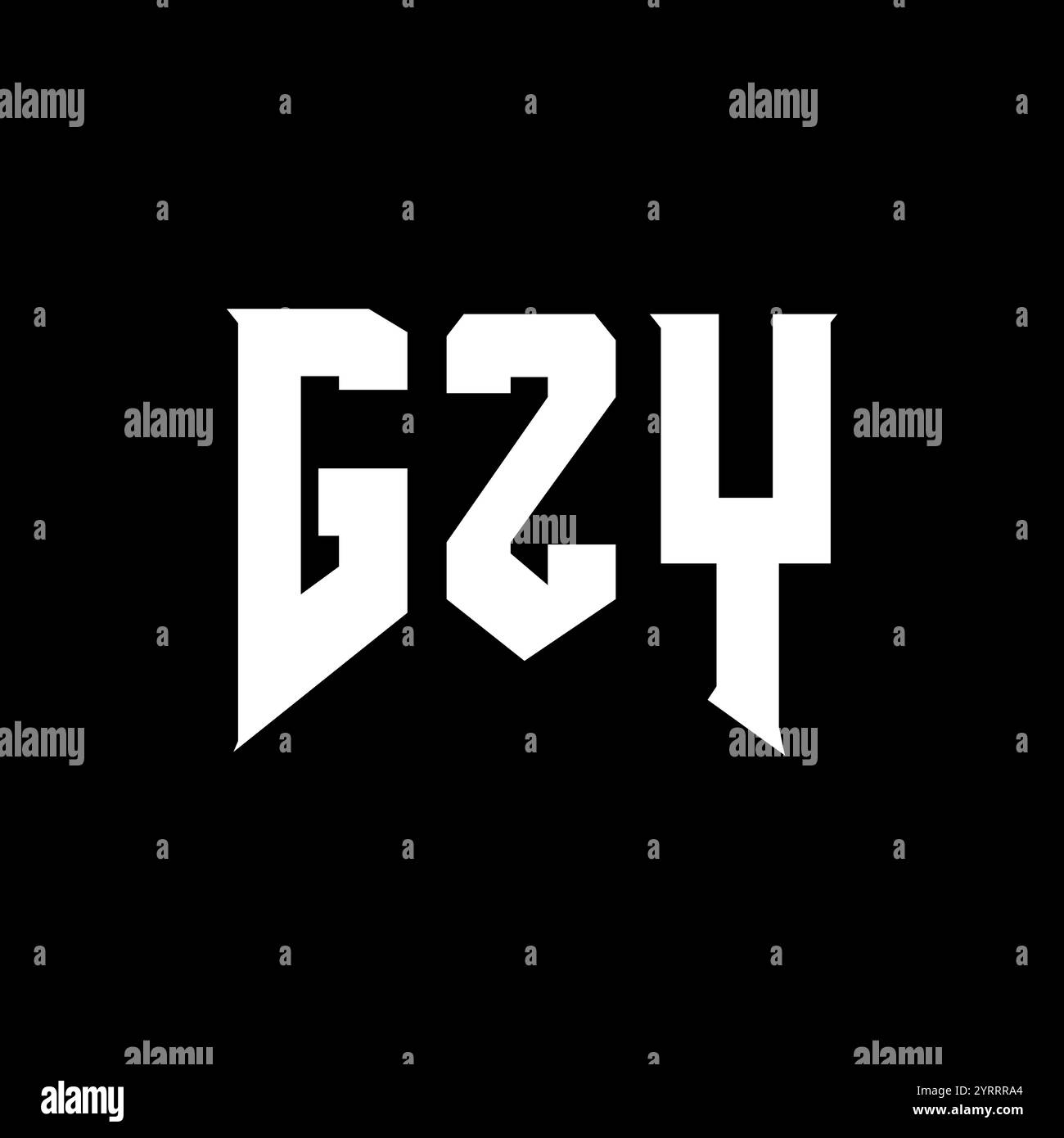 GZY letter logo design for technology company. GZY logo design black ...