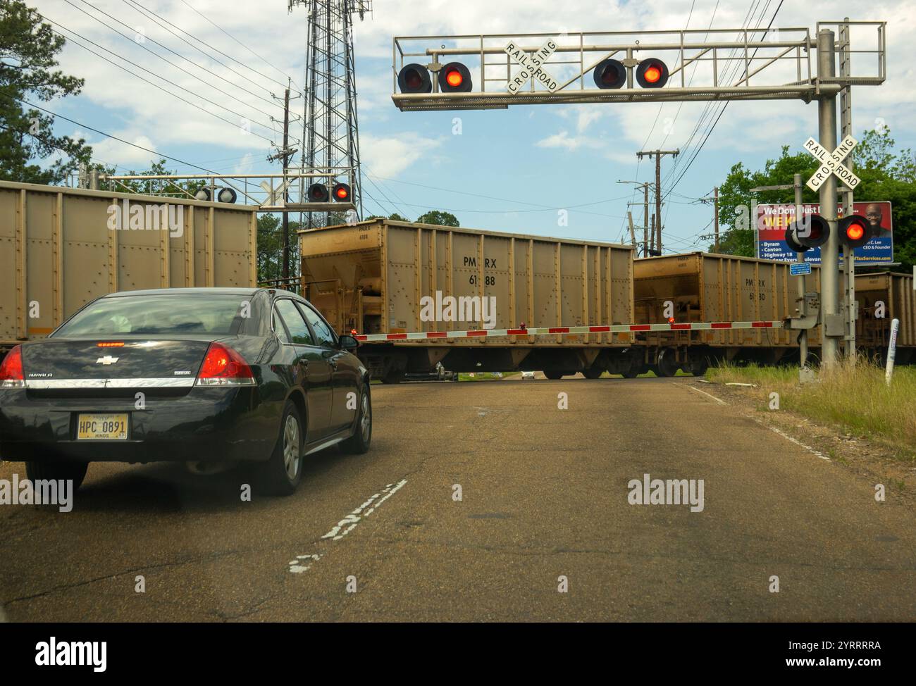 Safety gates down red lights blinking railroad rail road hi-res stock ...
