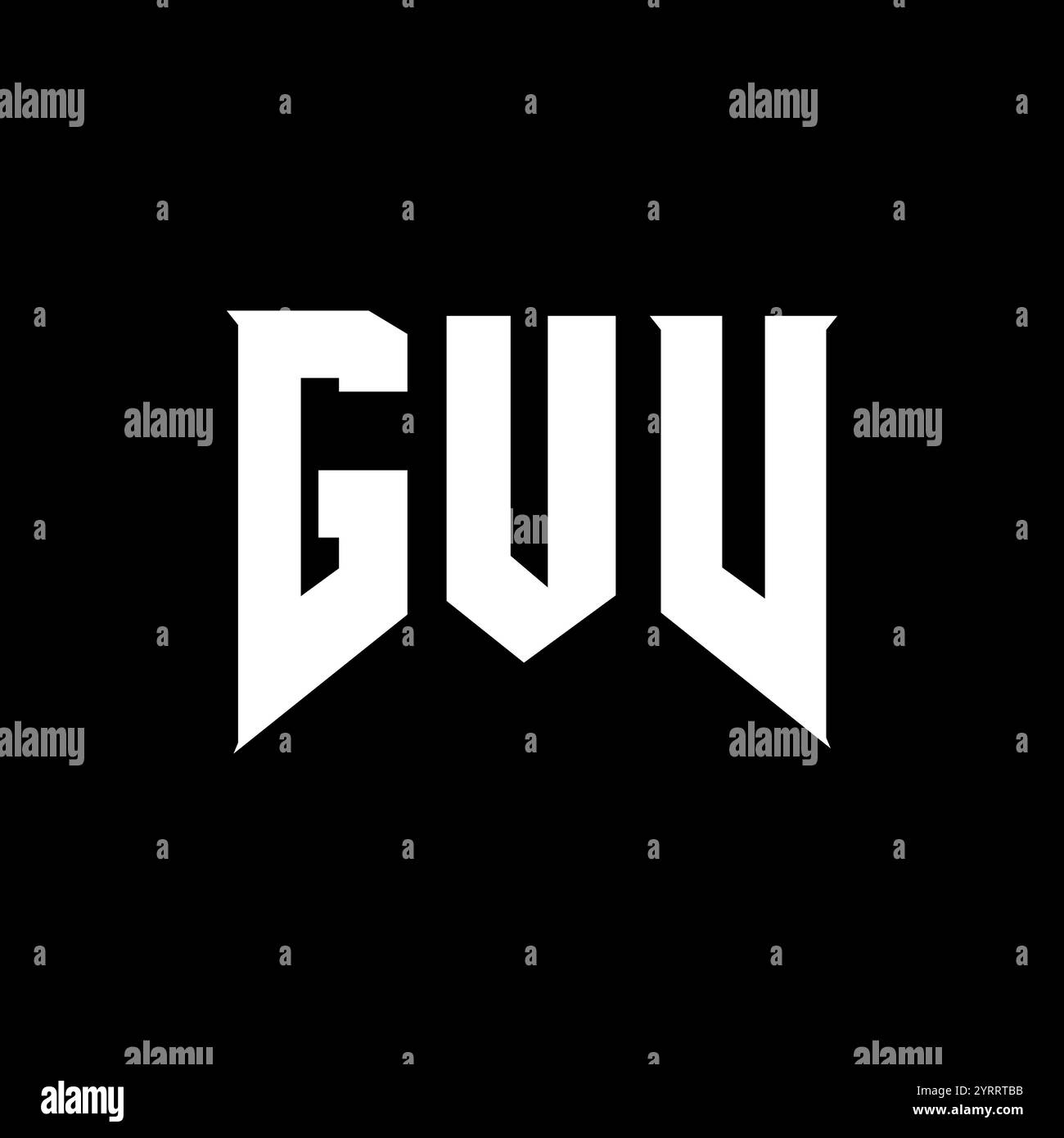 GUV letter logo design for technology company. GUV logo design black ...