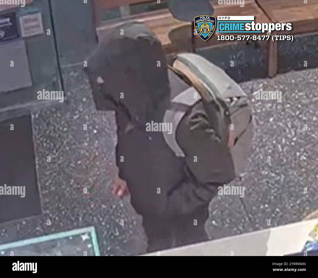 New York, New York, USA. 4th Dec, 2024. A surveillance image shows the ...