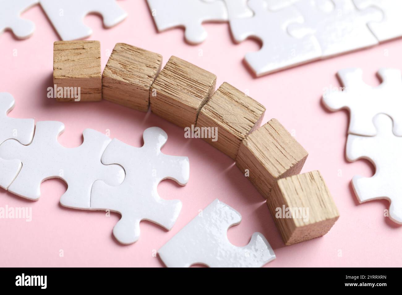 Wooden blocks puzzle pieces hi-res stock photography and images - Alamy