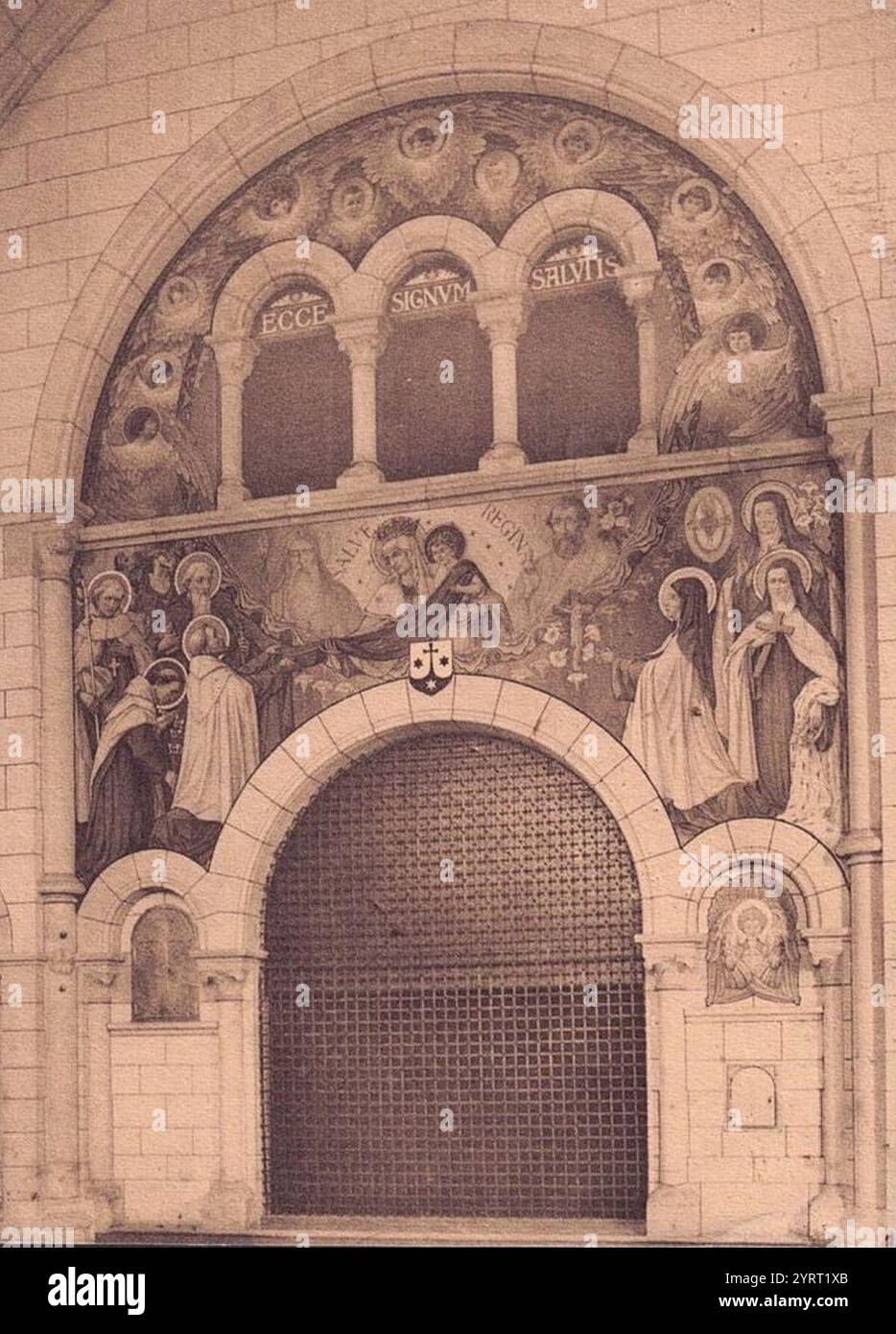 Chapelle du Carmel de Virton - Fresque de René de Cramer sur un côté du ...