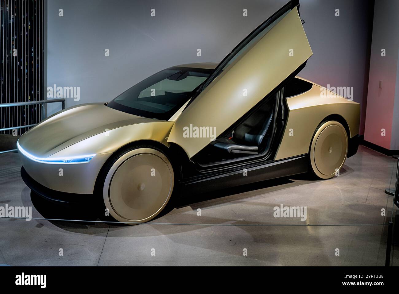 A fully functional, pre-production Tesla Cybercab, also known as the ...