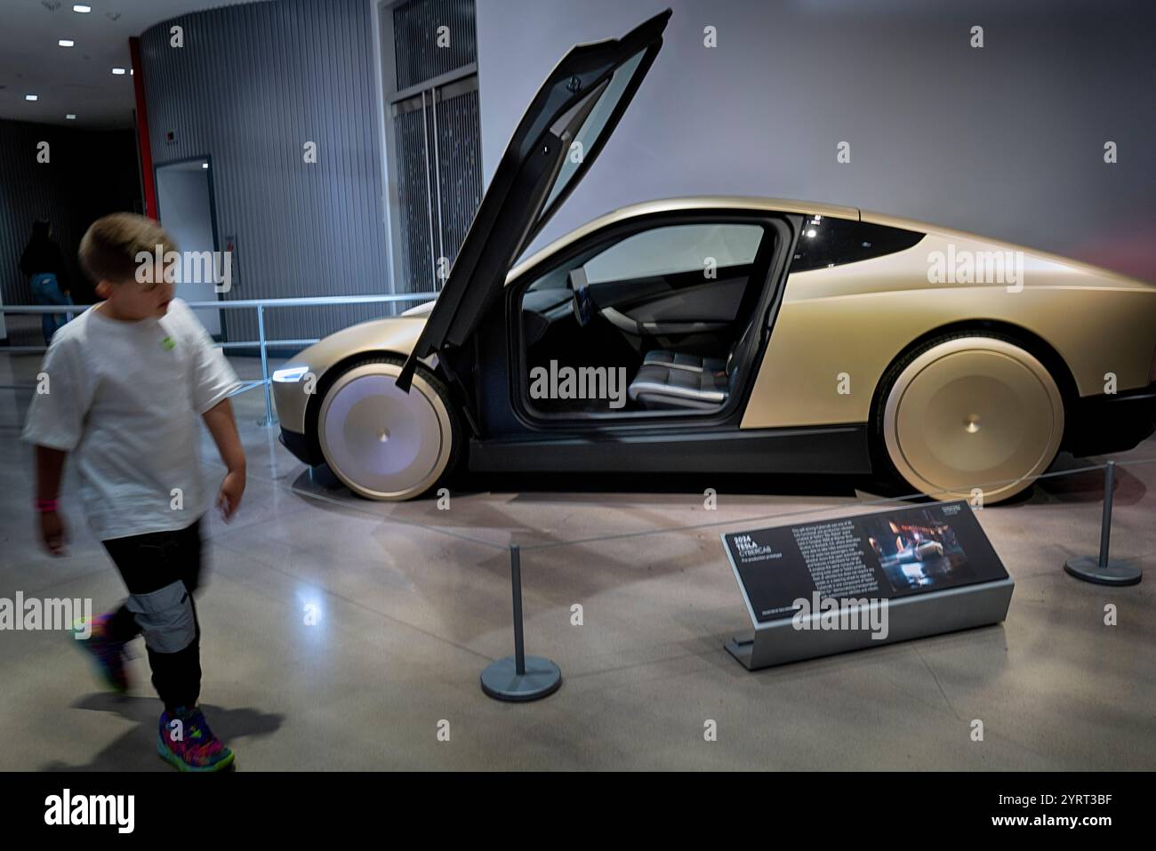 A fully functional, pre-production Tesla Cybercab, also known as the ...