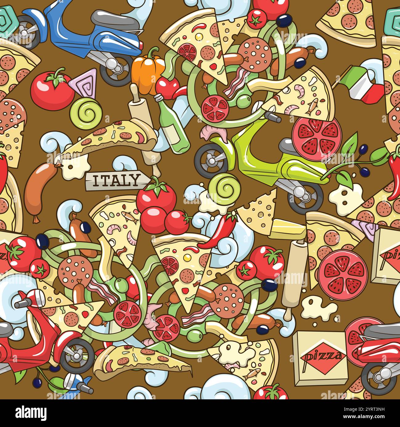 Pizza seamless background vector illustration Stock Vector Image & Art ...