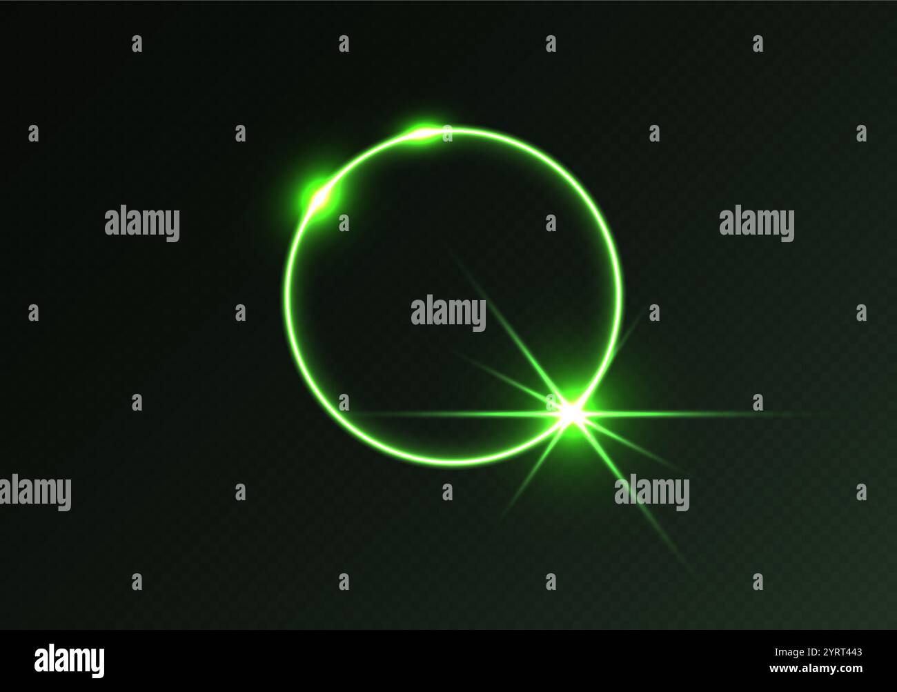 Green light flare, glowing shiny sparkle, lens flare effect, bright ...