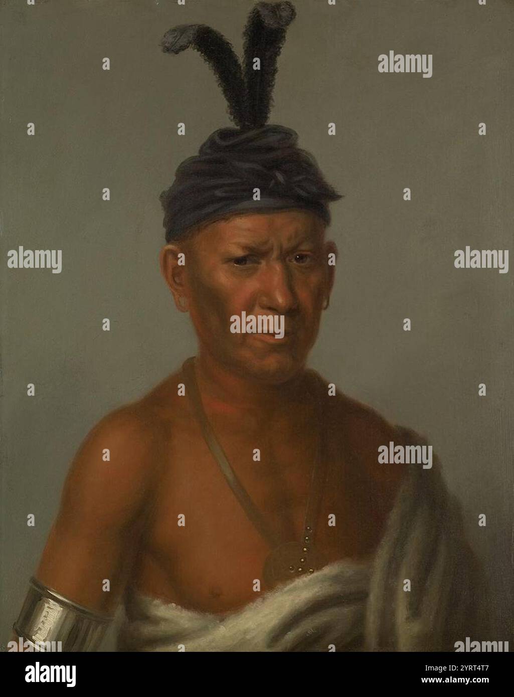Charles Bird King - Wakechai (Crouching Eagle), Saukie Chief Stock ...