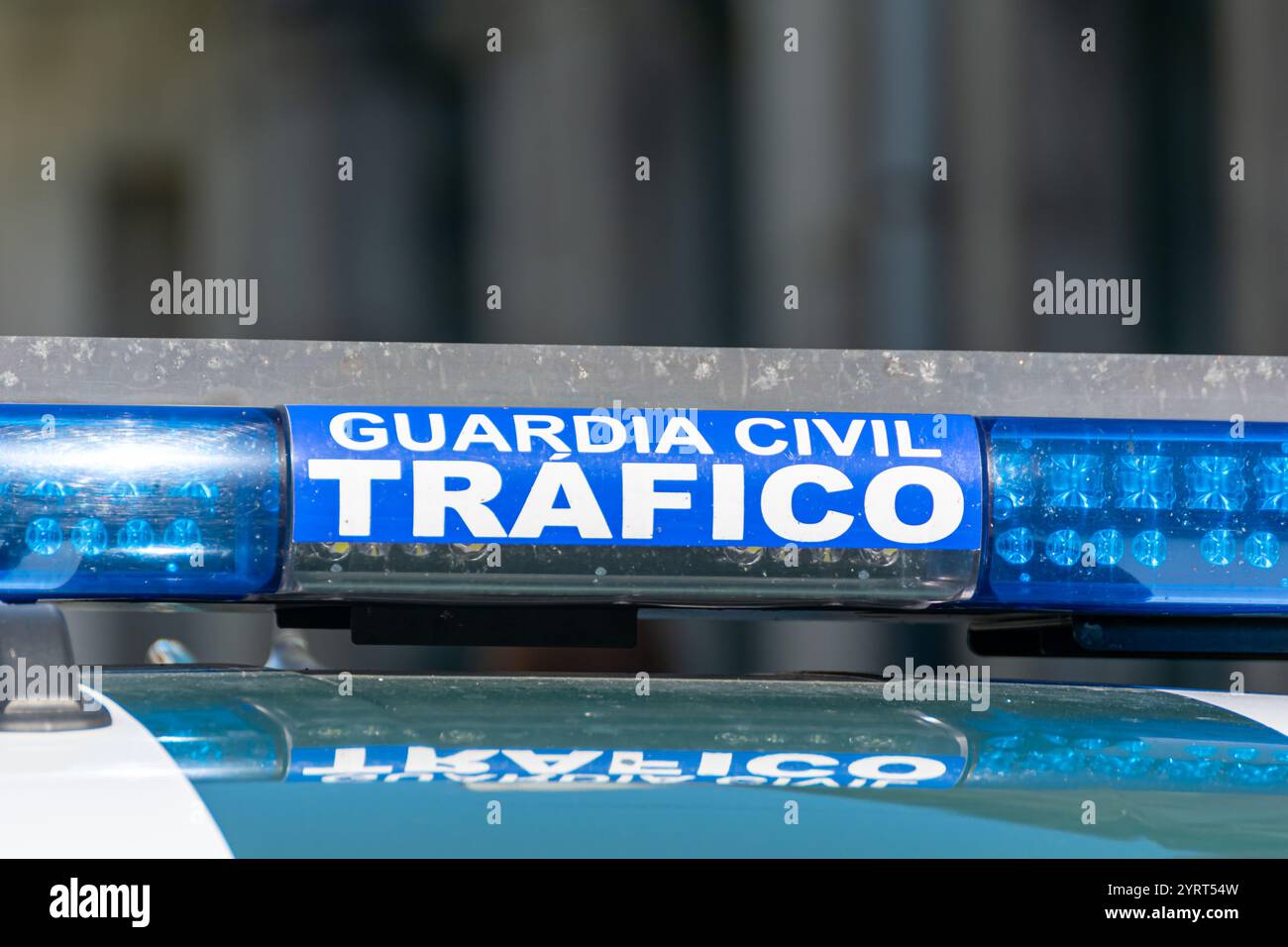 Detail view of the siren of a car of the Guardia Civil de Trafico ...