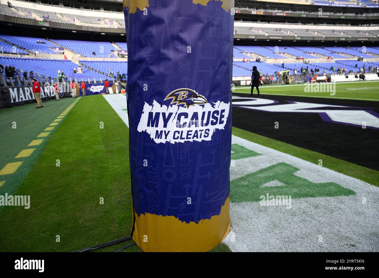 My Cause My Cleats signage on the goal pots padding before an NFL ...