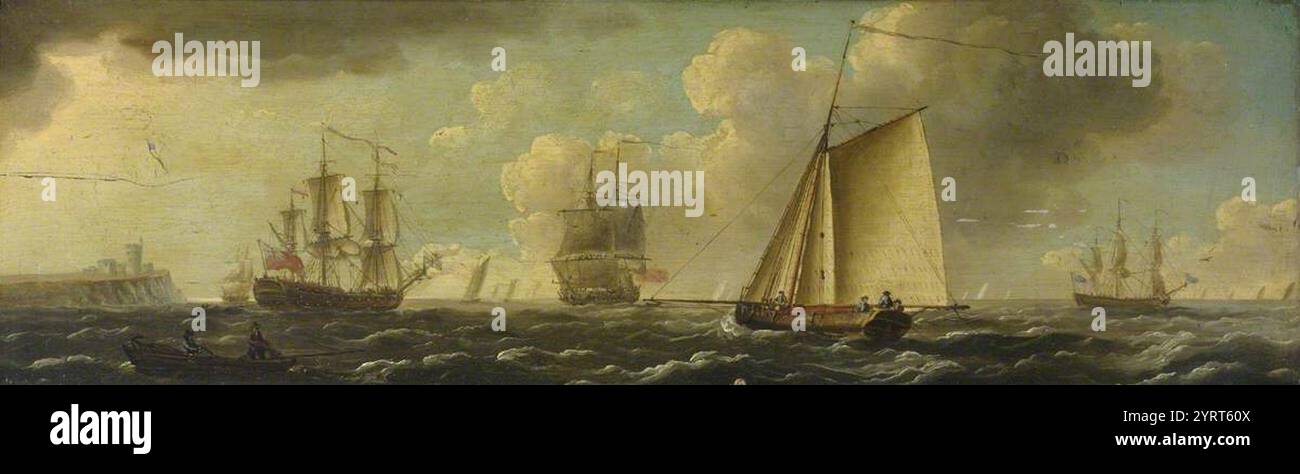 Charles Brooking (1723-1759) - A Cutter Close-Hauled on the Port Tack ...