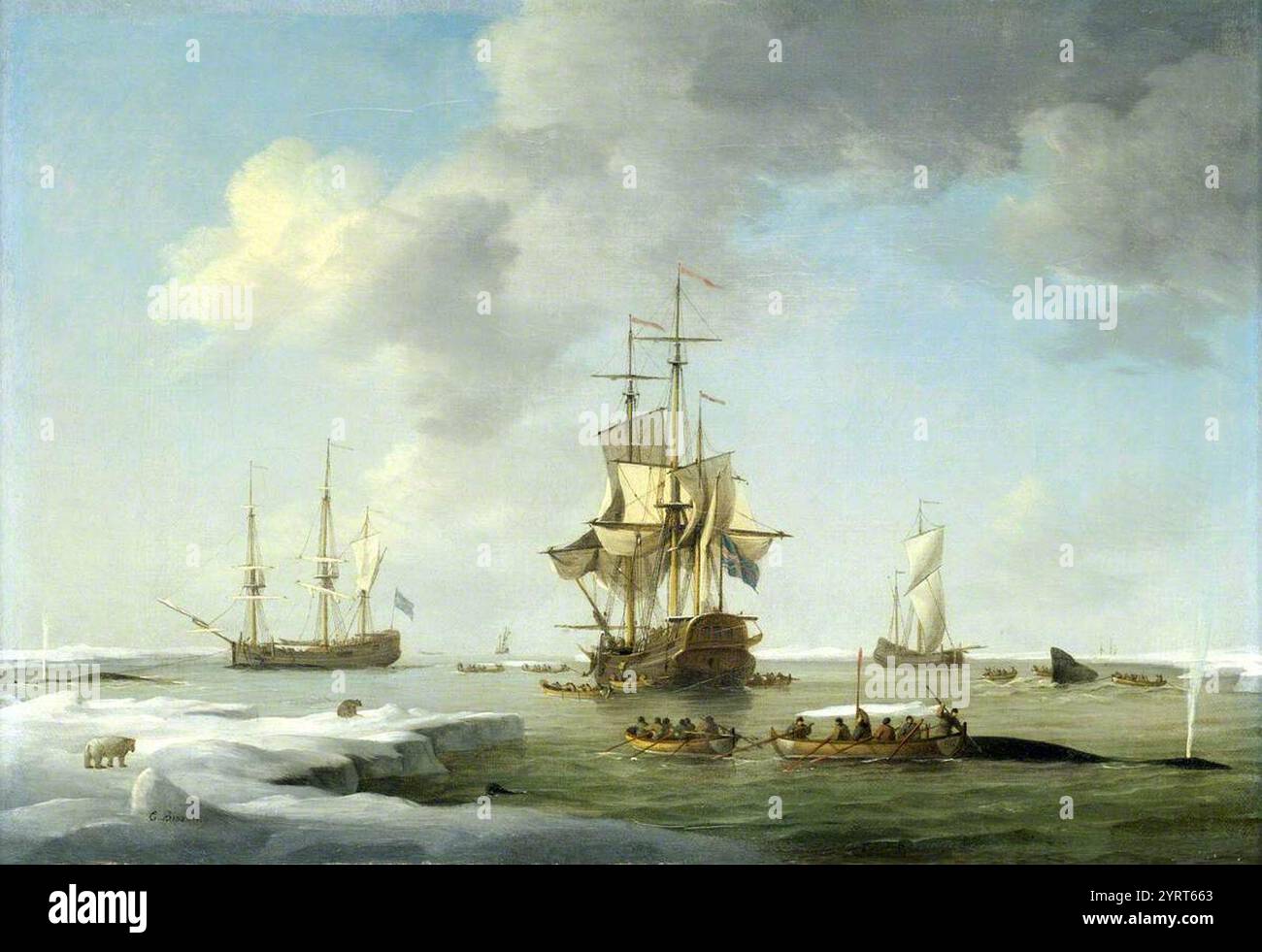 Charles Brooking (1723-1759) - Greenland Fishery, English Whalers in ...