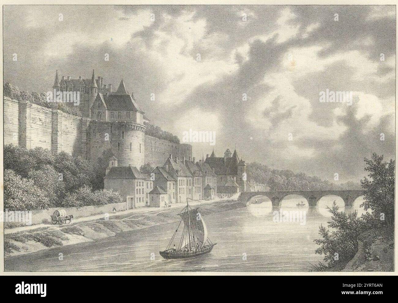 Charles Caius Renoux Deroy Chateau d'Amboise lith by C Motte Stock ...