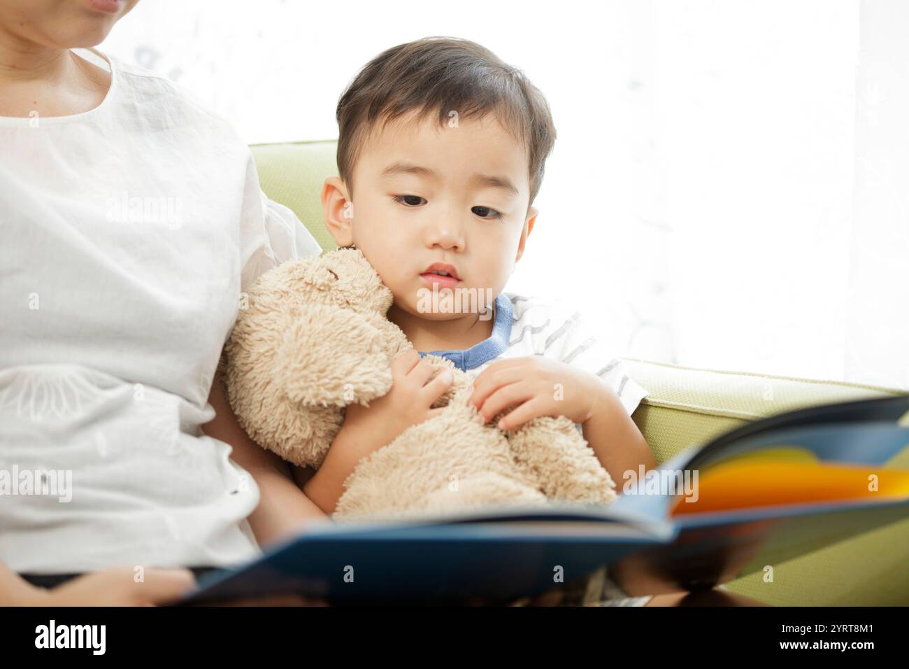 A boy reading a picture book Stock Photo - Alamy