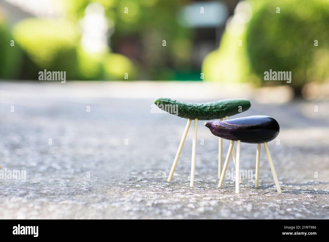 Spirit horses displayed during Obon Stock Photo - Alamy