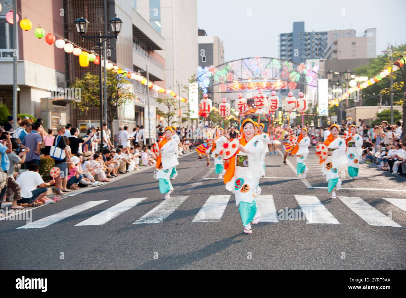 Yamagata Hanagasa Festival Stock Photo - Alamy