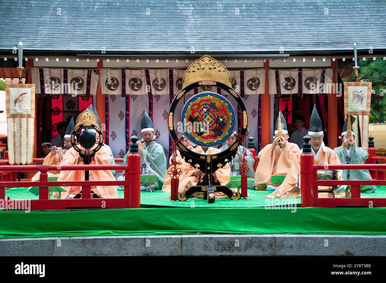 Donga Festival Hayashike Bugaku performance Stock Photo - Alamy