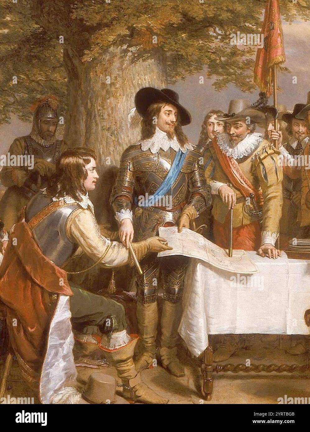 Charles Landseer - The Eve of the Battle of Edge Hill, 1642 cropped ...